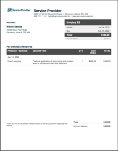 Free Pest Control Invoice Template | Invoice Generator | Jobber
