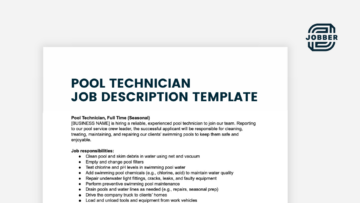 Pool Technician Job Description: How to Write Your Own