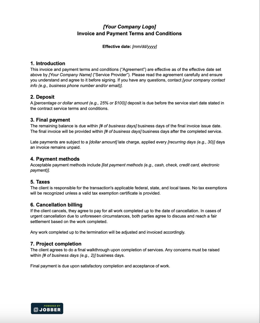 4 Terms and Conditions Templates for Service Businesses
