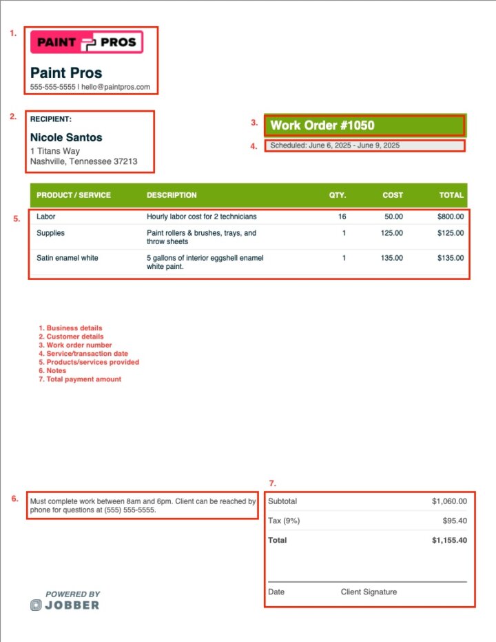 Free Painting Work Order Template | Edit & Download
